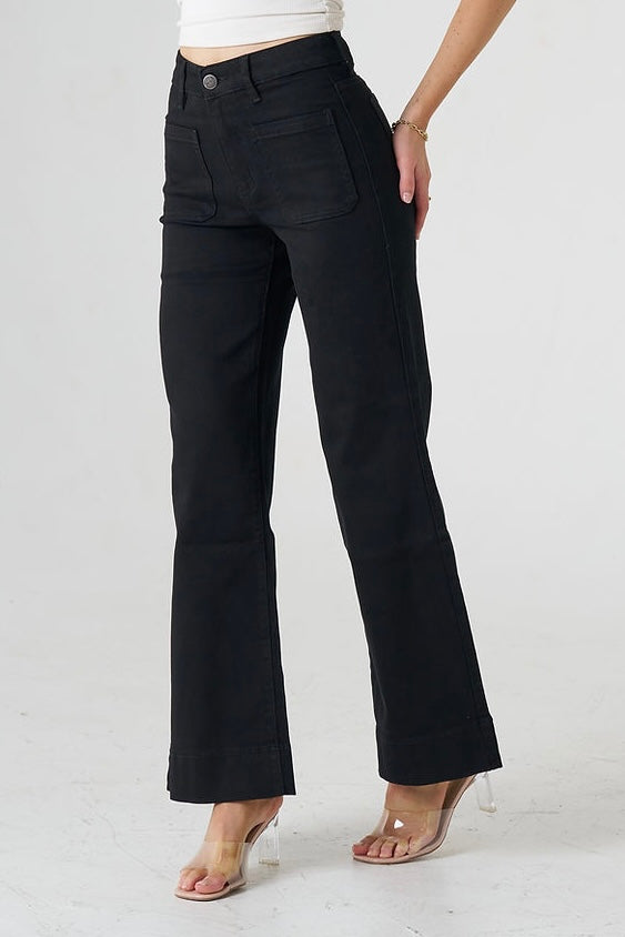 Wide Leg Denim Jeans - Black – Berry Lush Designs